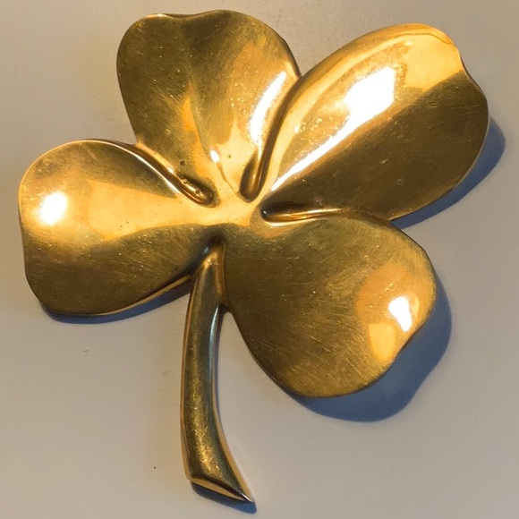 Office | Vintage Gerity 24k Gold Plate 4 Leaf Clover Shamrock ...